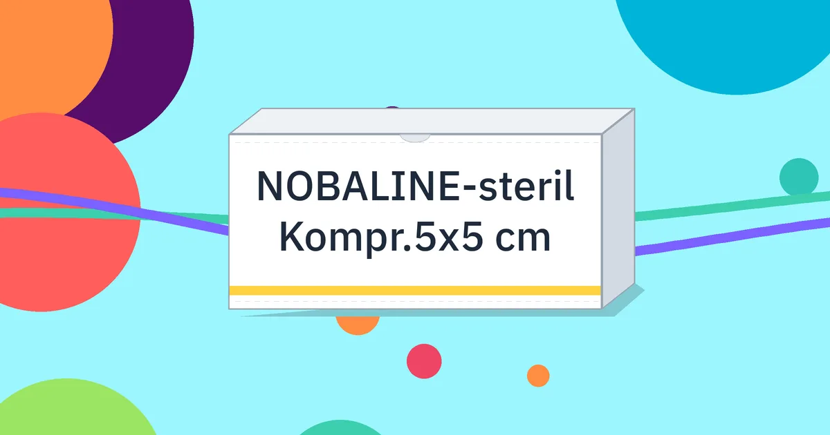 Symbolbild: Packung mit der Aufschrift NOBALINE-steril Kompr.5x5 cm (PZN 16029052) – Verfügbarkeit und Bezug in Apotheken in Frankfurt am Main