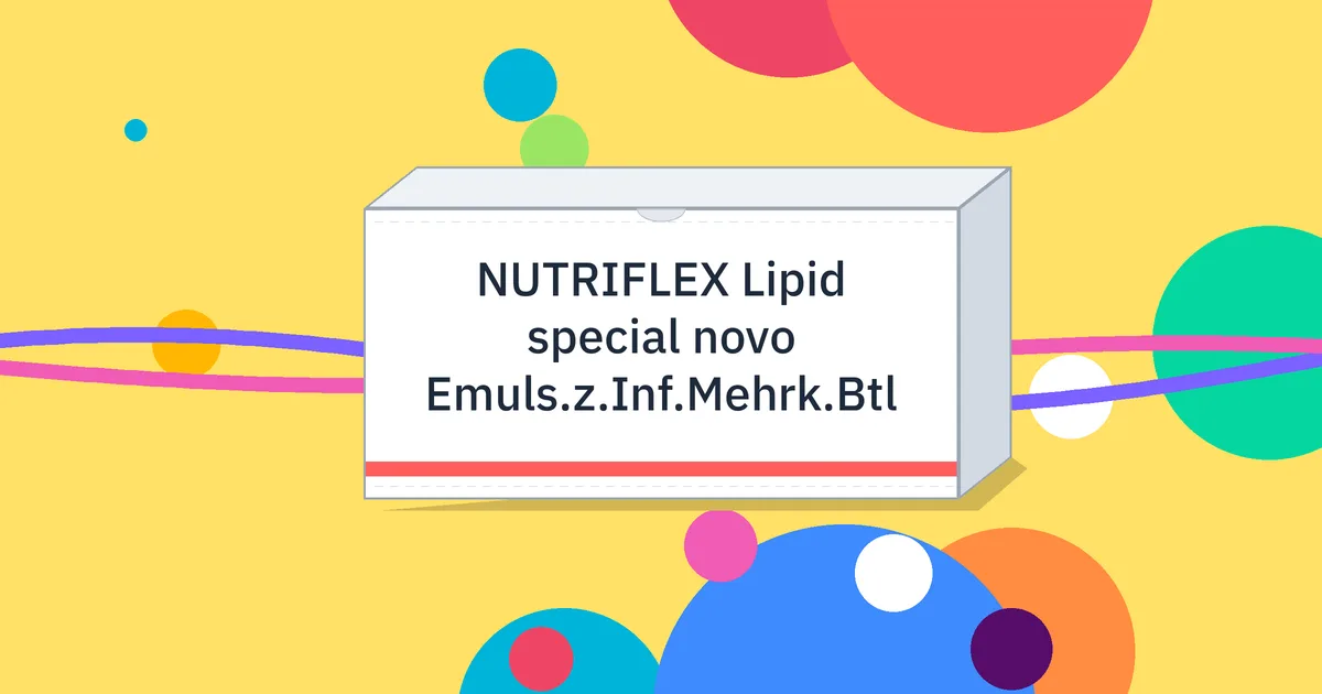 Symbolbild: Packung mit der Aufschrift NUTRIFLEX Lipid special novo Emuls.z.Inf.Mehrk.Btl (PZN 18116683) – Verfügbarkeit und Bezug in Apotheken in Frankfurt am Main