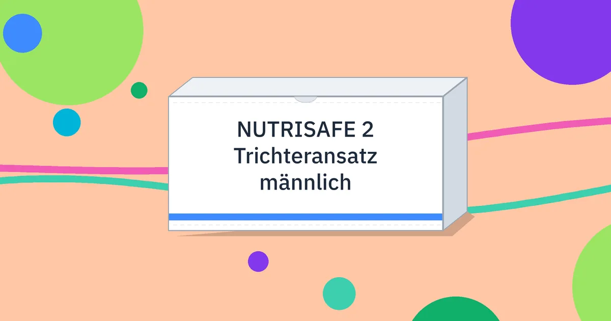 Symbolbild: Packung mit der Aufschrift NUTRISAFE 2 Trichteransatz männlich (PZN 12426477) – Verfügbarkeit und Bezug in Apotheken in Frankfurt am Main
