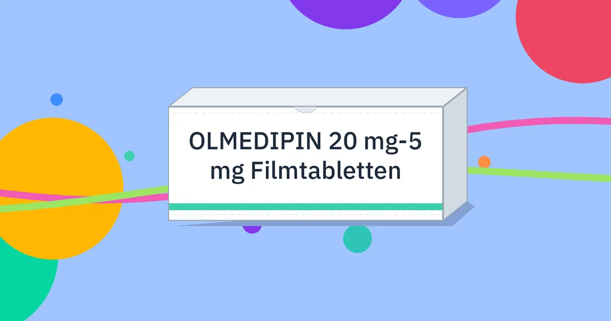 Symbolbild: Packung mit der Aufschrift OLMEDIPIN 20 mg-5 mg Filmtabletten (PZN 13752612) – Verfügbarkeit und Bezug in Apotheken in Frankfurt am Main