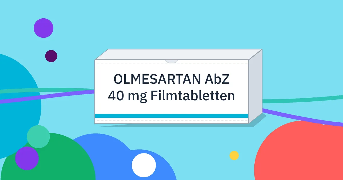 Symbolbild: Packung mit der Aufschrift OLMESARTAN AbZ 40 mg Filmtabletten (PZN 11856129) – Verfügbarkeit und Bezug in Apotheken in Frankfurt am Main