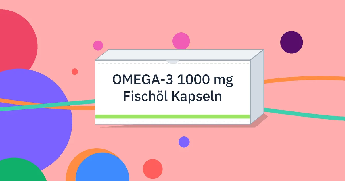 Symbolbild: Packung mit der Aufschrift OMEGA-3 1000 mg Fischöl Kapseln (PZN 19922216) – Verfügbarkeit und Bezug in Apotheken in Frankfurt am Main
