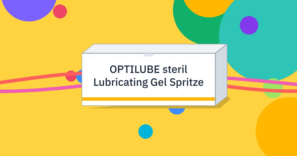 Symbolbild: Packung mit der Aufschrift OPTILUBE steril Lubricating Gel Spritze (PZN 20837533) – Verfügbarkeit und Bezug in Apotheken in Frankfurt am Main