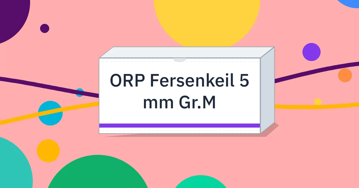 Symbolbild: Packung mit der Aufschrift ORP Fersenkeil 5 mm Gr.M (PZN 05360588) – Verfügbarkeit und Bezug in Apotheken in Frankfurt am Main
