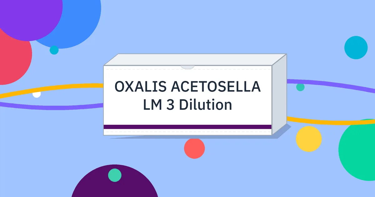Symbolbild: Packung mit der Aufschrift OXALIS ACETOSELLA LM 3 Dilution (PZN 13628846) – Verfügbarkeit und Bezug in Apotheken in Frankfurt am Main