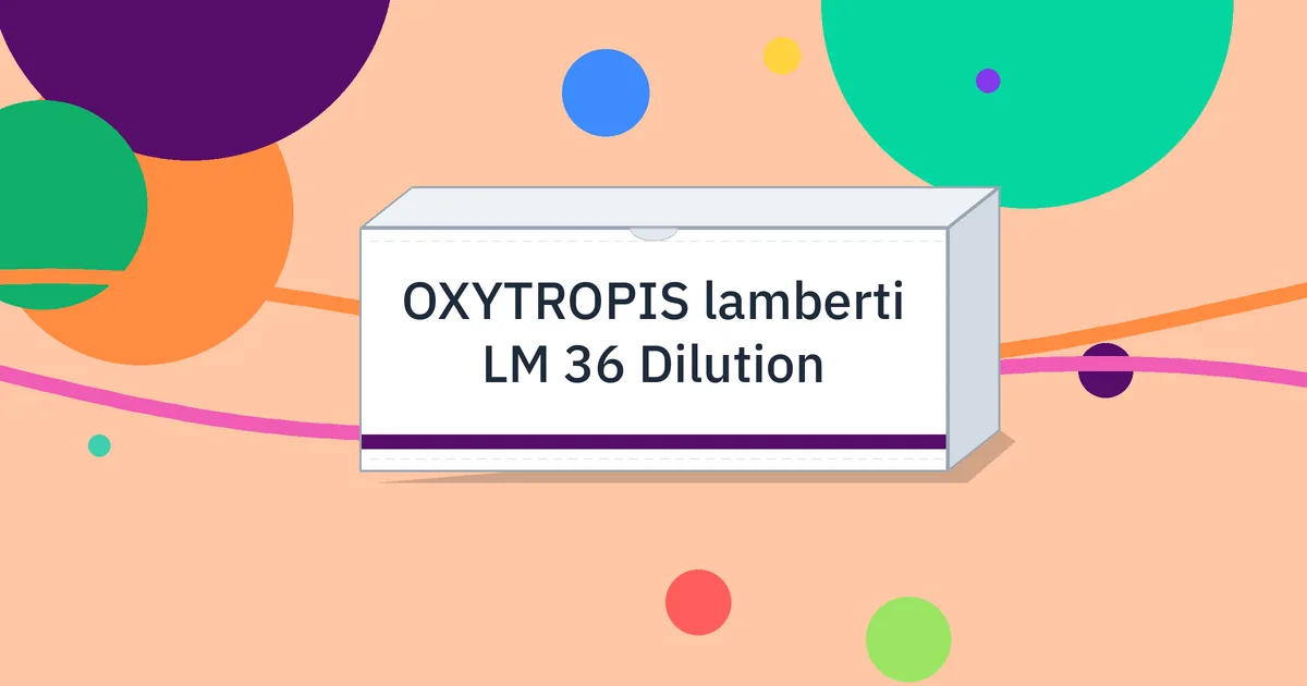 Symbolbild: Packung mit der Aufschrift OXYTROPIS lamberti LM 36 Dilution (PZN 13630116) – Verfügbarkeit und Bezug in Apotheken in Frankfurt am Main