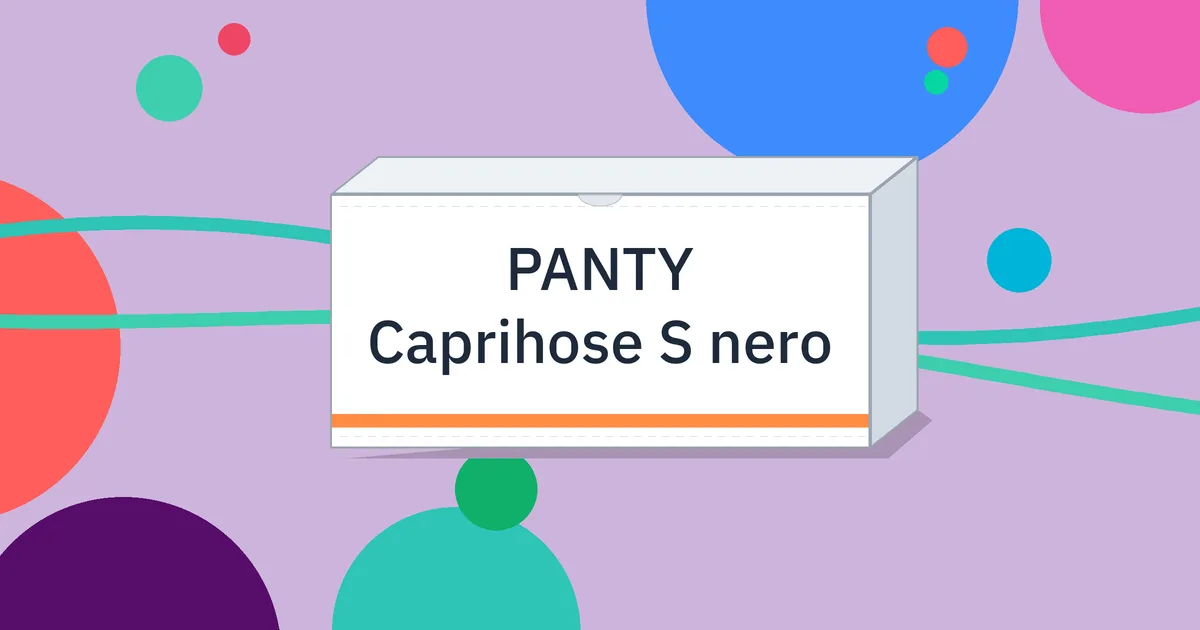 Symbolbild: Packung mit der Aufschrift PANTY Caprihose S nero (PZN 16191427) – Verfügbarkeit und Bezug in Apotheken in Frankfurt am Main
