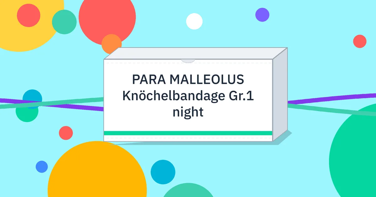 Symbolbild: Packung mit der Aufschrift PARA MALLEOLUS Knöchelbandage Gr.1 night (PZN 13763573) – Verfügbarkeit und Bezug in Apotheken in Frankfurt am Main