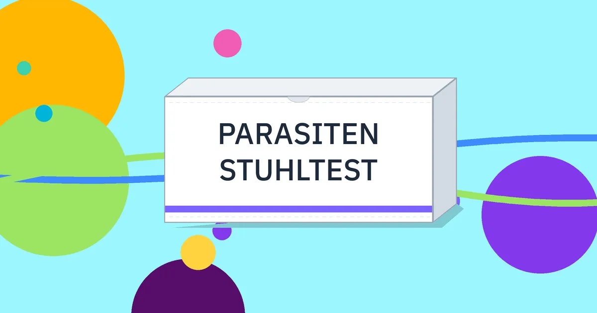 Symbolbild: Packung mit der Aufschrift PARASITEN STUHLTEST (PZN 09541855) – Verfügbarkeit und Bezug in Apotheken in Frankfurt am Main