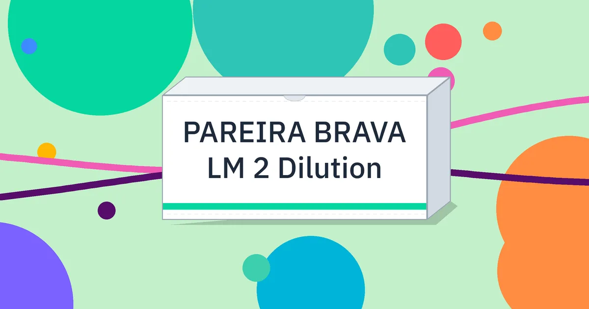 Symbolbild: Packung mit der Aufschrift PAREIRA BRAVA LM 2 Dilution (PZN 13631274) – Verfügbarkeit und Bezug in Apotheken in Frankfurt am Main