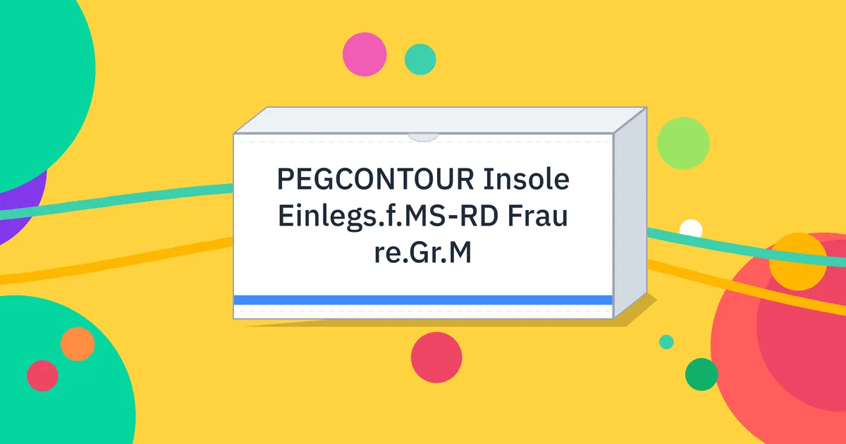 Symbolbild: Packung mit der Aufschrift PEGCONTOUR Insole Einlegs.f.MS-RD Frau re.Gr.M (PZN 14255896) – Verfügbarkeit und Bezug in Apotheken in Frankfurt am Main