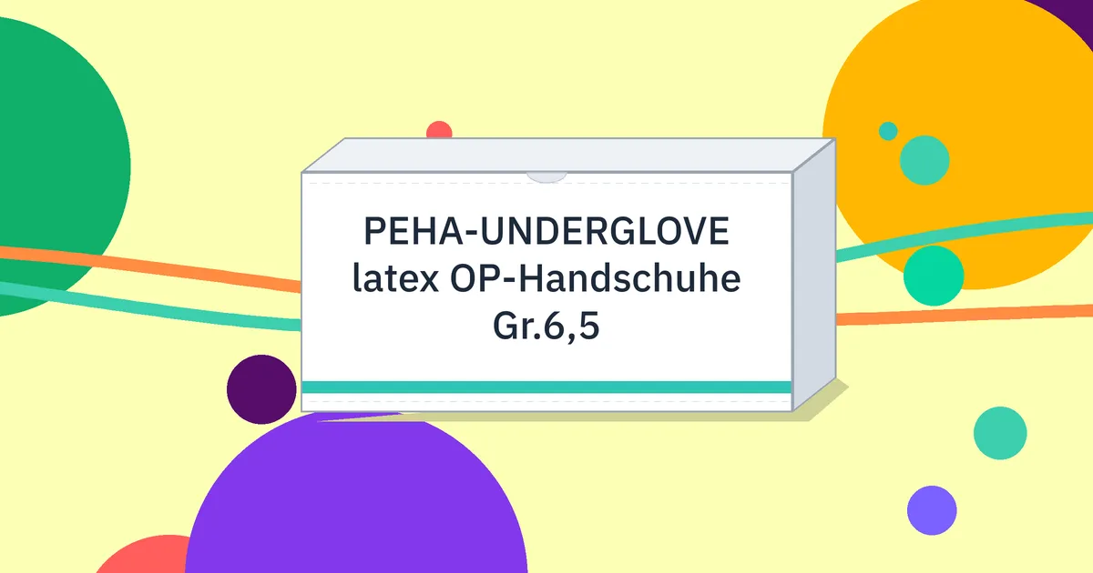 Symbolbild: Packung mit der Aufschrift PEHA-UNDERGLOVE latex OP-Handschuhe Gr.6,5 (PZN 10387678) – Verfügbarkeit und Bezug in Apotheken in Frankfurt am Main