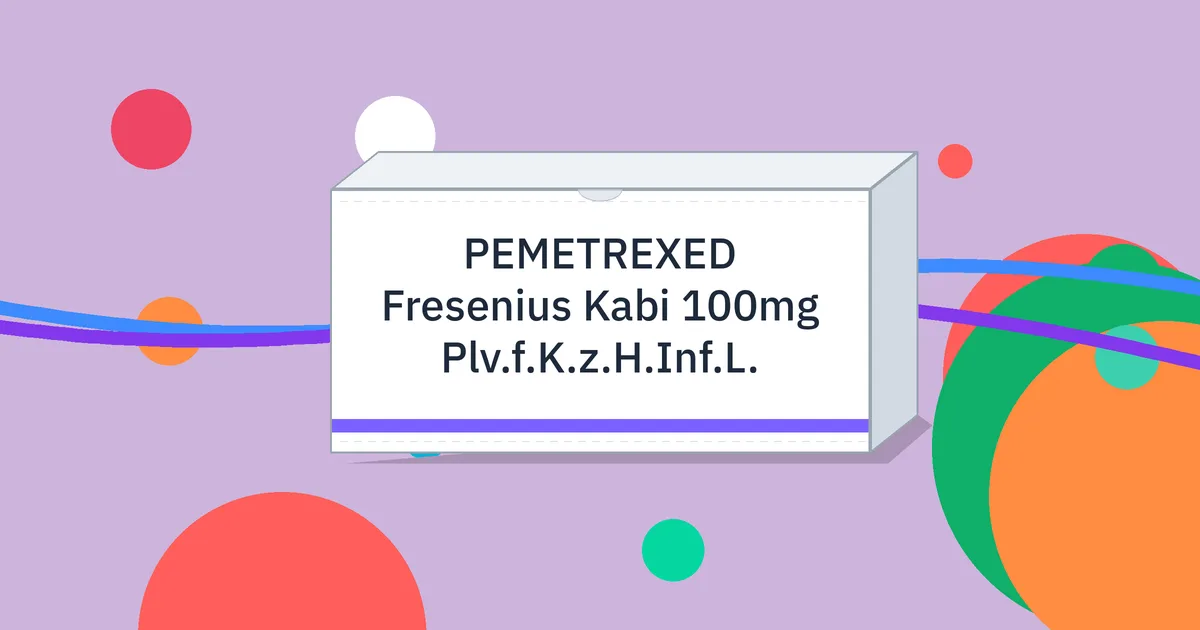 Symbolbild: Packung mit der Aufschrift PEMETREXED Fresenius Kabi 100mg Plv.f.K.z.H.Inf.L. (PZN 15322175) – Verfügbarkeit und Bezug in Apotheken in Frankfurt am Main