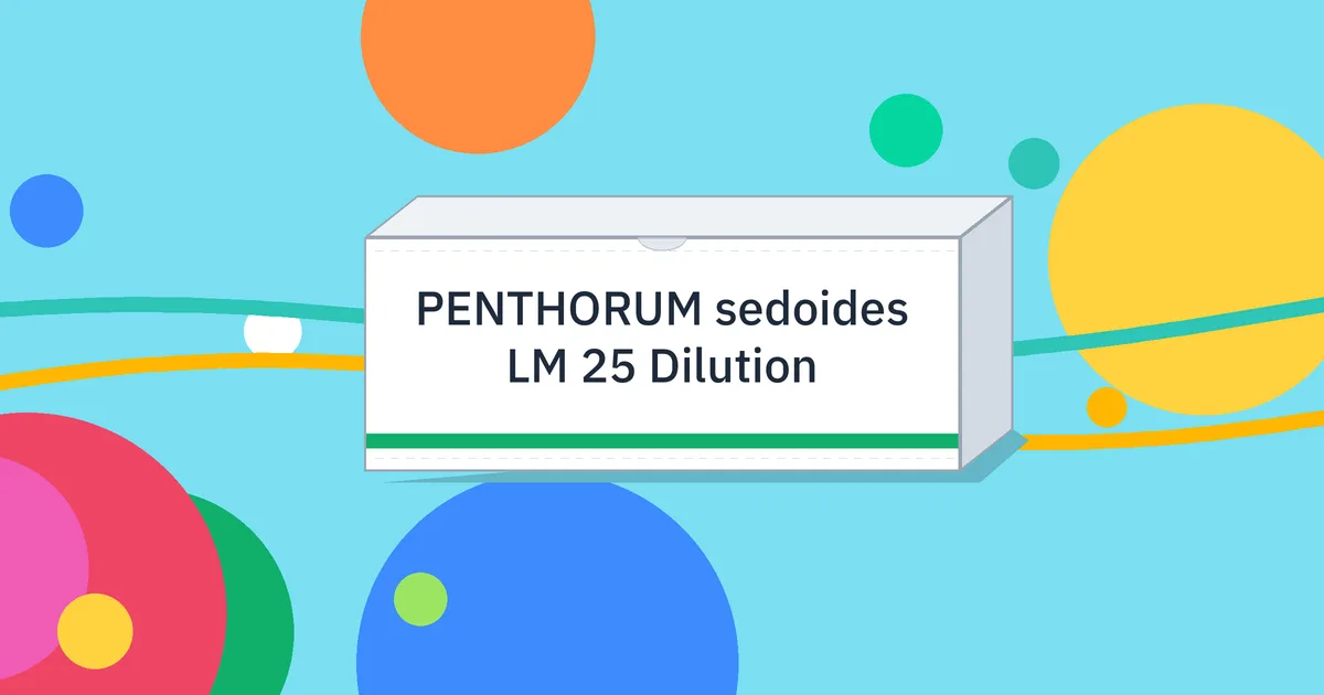 Symbolbild: Packung mit der Aufschrift PENTHORUM sedoides LM 25 Dilution (PZN 13634798) – Verfügbarkeit und Bezug in Apotheken in Frankfurt am Main