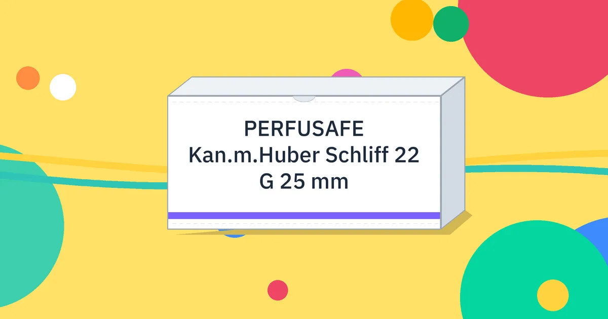 Symbolbild: Packung mit der Aufschrift PERFUSAFE Kan.m.Huber Schliff 22 G 25 mm (PZN 06556313) – Verfügbarkeit und Bezug in Apotheken in Frankfurt am Main