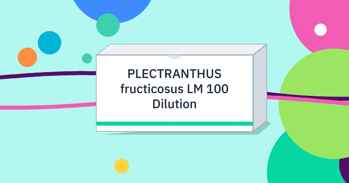 Symbolbild: Packung mit der Aufschrift PLECTRANTHUS fructicosus LM 100 Dilution (PZN 13648814) – Verfügbarkeit und Bezug in Apotheken in Frankfurt am Main