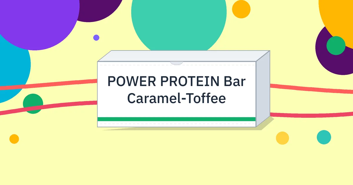 Symbolbild: Packung mit der Aufschrift POWER PROTEIN Bar Caramel-Toffee (PZN 10712612) – Verfügbarkeit und Bezug in Apotheken in Frankfurt am Main