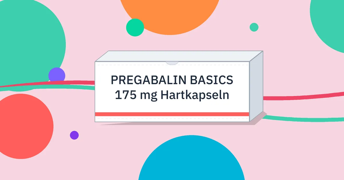 Symbolbild: Packung mit der Aufschrift PREGABALIN BASICS 175 mg Hartkapseln (PZN 12548602) – Verfügbarkeit und Bezug in Apotheken in Frankfurt am Main