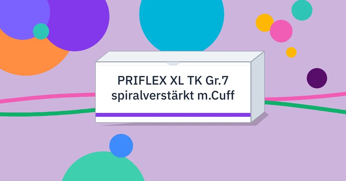 Symbolbild: Packung mit der Aufschrift PRIFLEX XL TK Gr.7 spiralverstärkt m.Cuff (PZN 11153712) – Verfügbarkeit und Bezug in Apotheken in Frankfurt am Main
