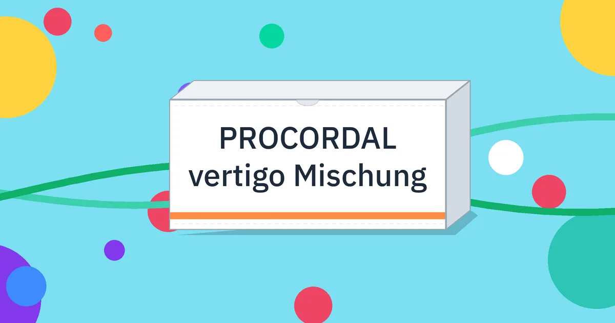 Symbolbild: Packung mit der Aufschrift PROCORDAL vertigo Mischung (PZN 01691609) – Verfügbarkeit und Bezug in Apotheken in Frankfurt am Main