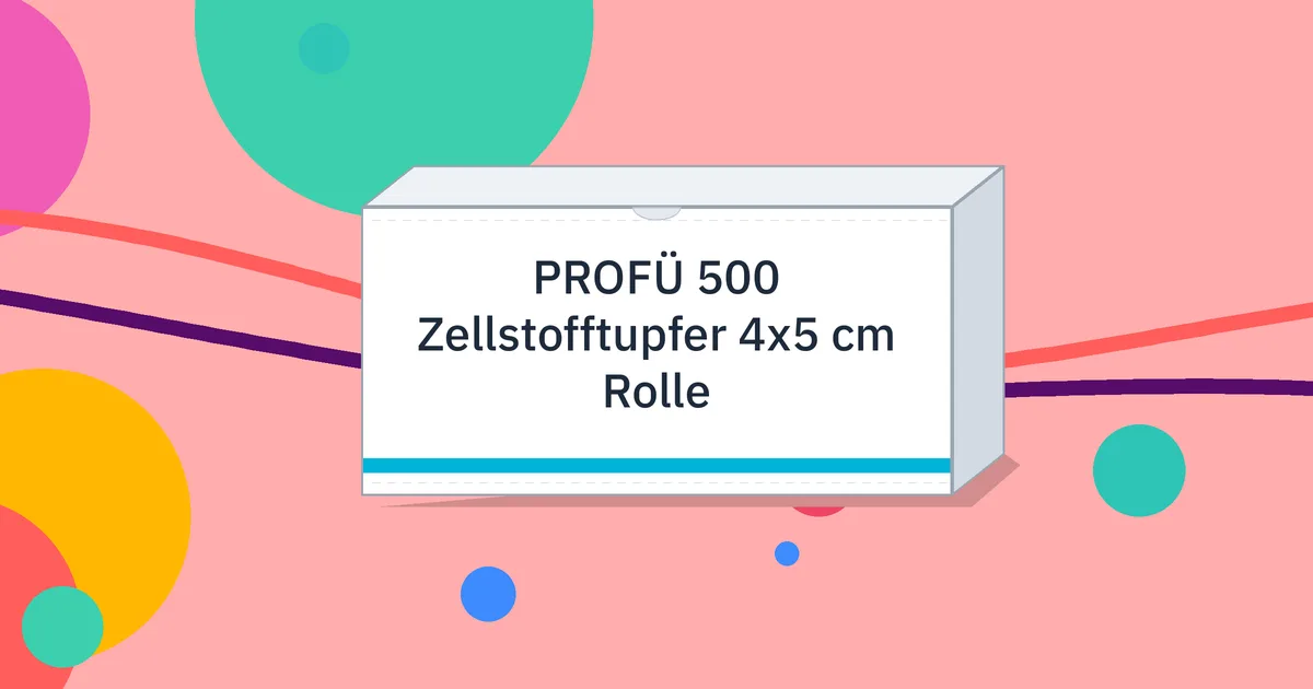 Symbolbild: Packung mit der Aufschrift PROFÜ 500 Zellstofftupfer 4x5 cm Rolle (PZN 00167852) – Verfügbarkeit und Bezug in Apotheken in Frankfurt am Main