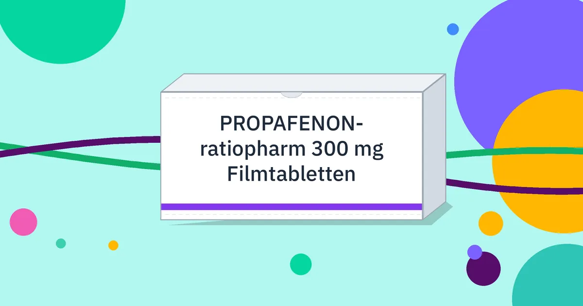 Symbolbild: Packung mit der Aufschrift PROPAFENON-ratiopharm 300 mg Filmtabletten (PZN 06890911) – Verfügbarkeit und Bezug in Apotheken in Frankfurt am Main