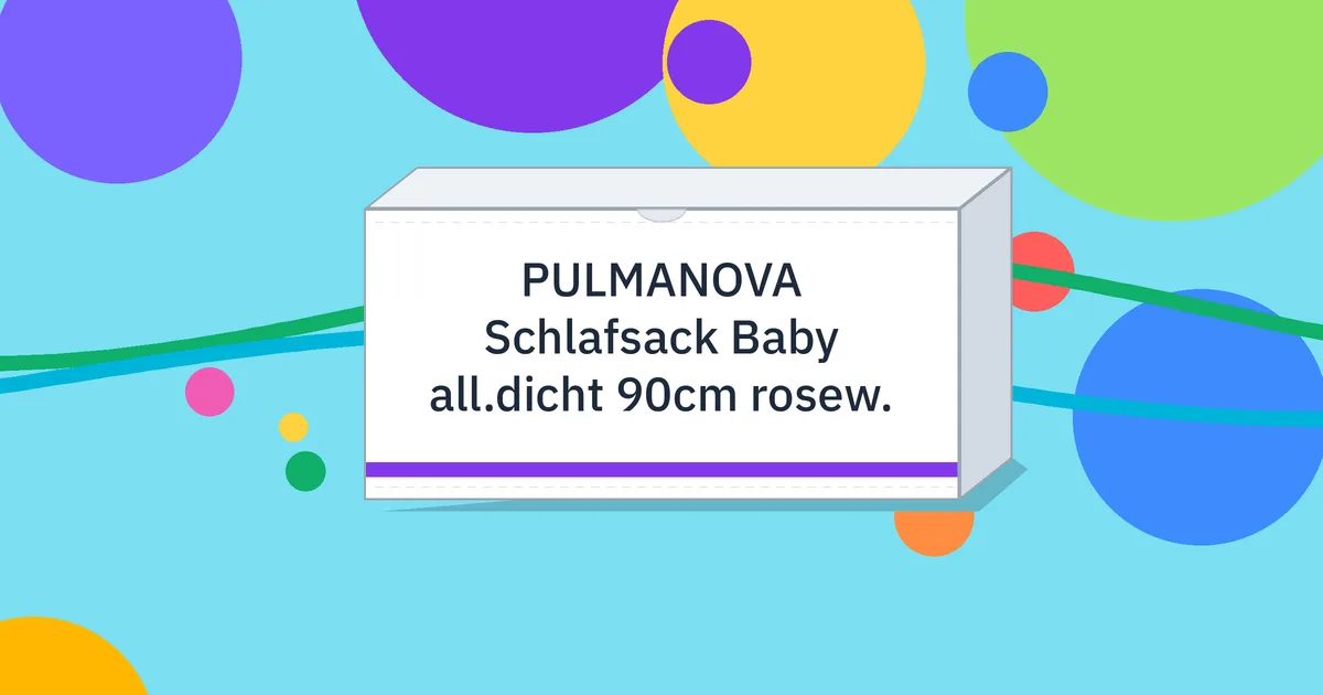 Symbolbild: Packung mit der Aufschrift PULMANOVA Schlafsack Baby all.dicht 90cm rosew. (PZN 00856801) – Verfügbarkeit und Bezug in Apotheken in Frankfurt am Main