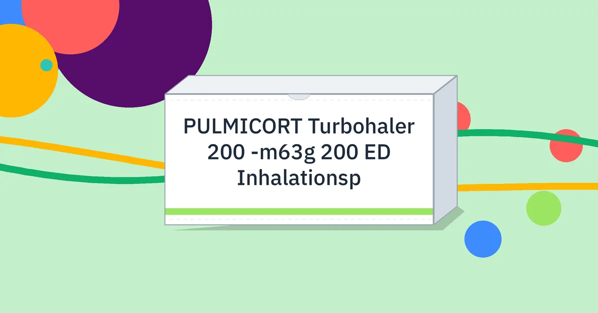 Symbolbild: Packung mit der Aufschrift PULMICORT Turbohaler 200 -m63g 200 ED Inhalationsp (PZN 04814998) – Verfügbarkeit und Bezug in Apotheken in Frankfurt am Main