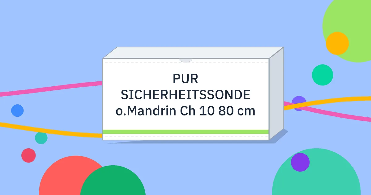 Symbolbild: Packung mit der Aufschrift PUR SICHERHEITSSONDE o.Mandrin Ch 10 80 cm (PZN 13230032) – Verfügbarkeit und Bezug in Apotheken in Frankfurt am Main