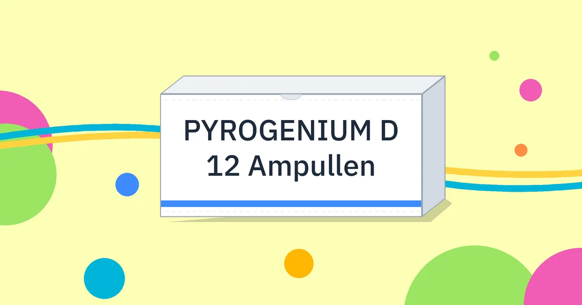 Symbolbild: Packung mit der Aufschrift PYROGENIUM D 12 Ampullen (PZN 11707843) – Verfügbarkeit und Bezug in Apotheken in Frankfurt am Main