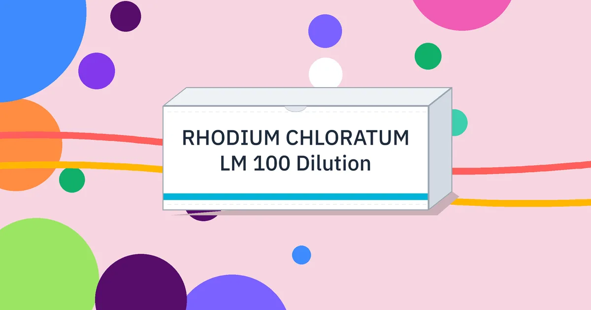 Symbolbild: Packung mit der Aufschrift RHODIUM CHLORATUM LM 100 Dilution (PZN 13050229) – Verfügbarkeit und Bezug in Apotheken in Frankfurt am Main