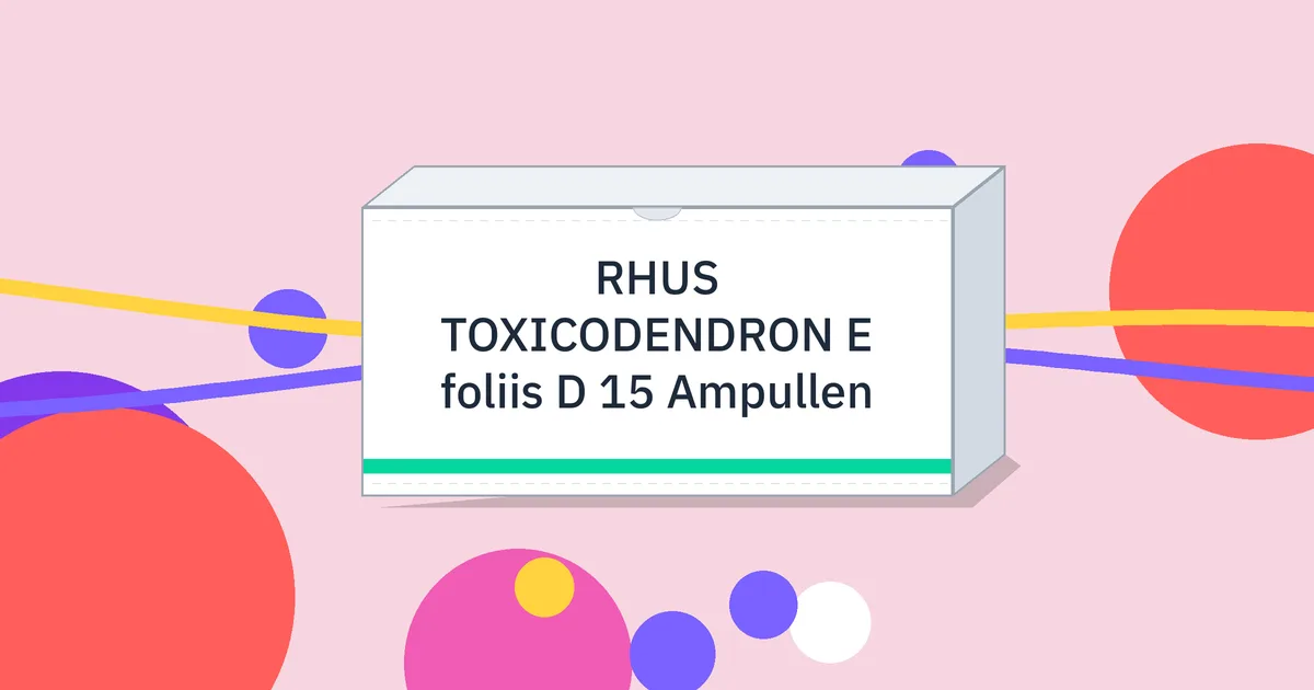 Symbolbild: Packung mit der Aufschrift RHUS TOXICODENDRON E foliis D 15 Ampullen (PZN 02890972) – Verfügbarkeit und Bezug in Apotheken in Frankfurt am Main