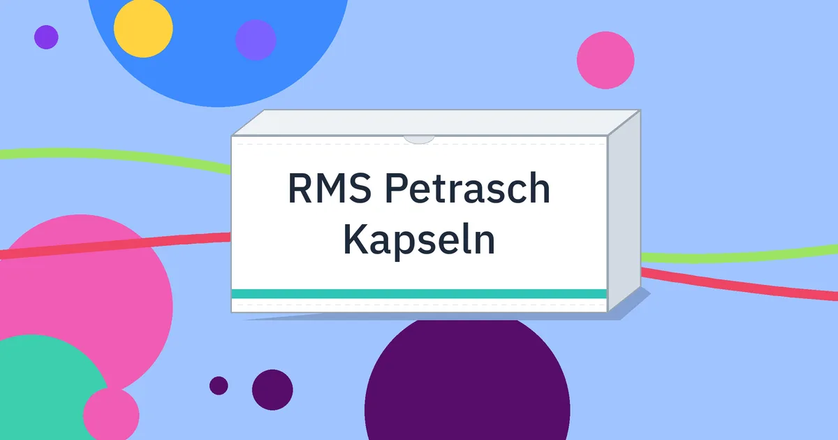 Symbolbild: Packung mit der Aufschrift RMS Petrasch Kapseln (PZN 03195004) – Verfügbarkeit und Bezug in Apotheken in Frankfurt am Main
