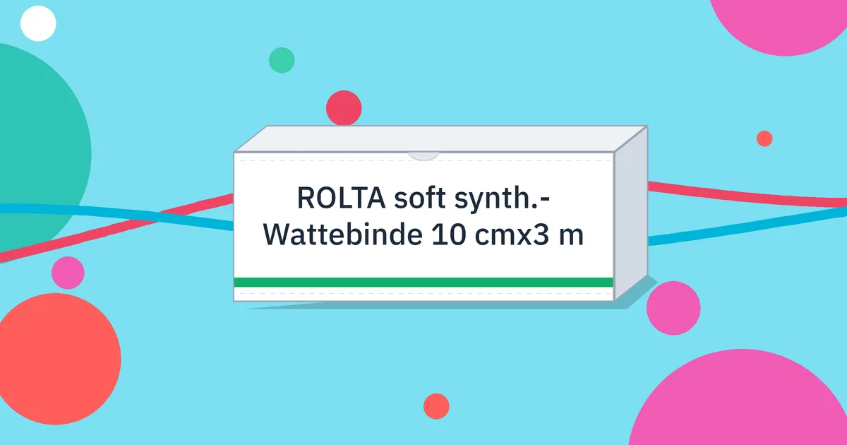 Symbolbild: Packung mit der Aufschrift ROLTA soft synth.-Wattebinde 10 cmx3 m (PZN 12476274) – Verfügbarkeit und Bezug in Apotheken in Frankfurt am Main