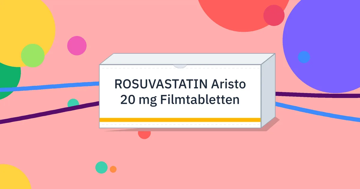 Symbolbild: Packung mit der Aufschrift ROSUVASTATIN Aristo 20 mg Filmtabletten (PZN 13588621) – Verfügbarkeit und Bezug in Apotheken in Frankfurt am Main