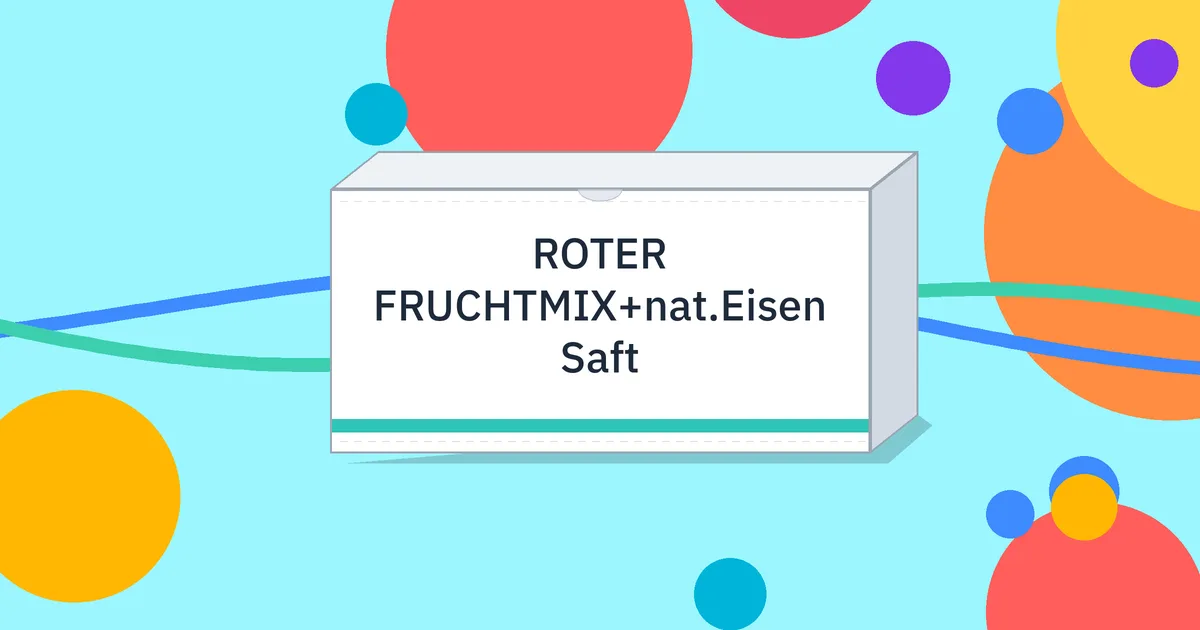 Symbolbild: Packung mit der Aufschrift ROTER FRUCHTMIX+nat.Eisen Saft (PZN 20160355) – Verfügbarkeit und Bezug in Apotheken in Frankfurt am Main