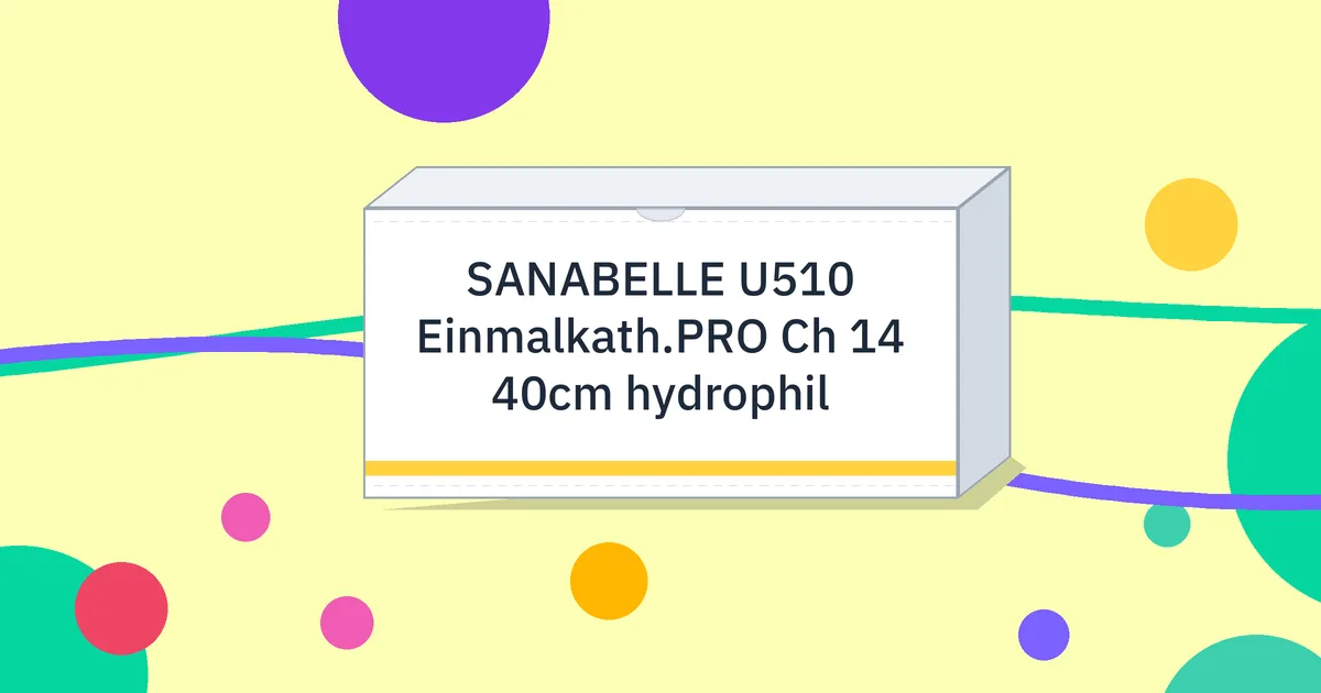 Symbolbild: Packung mit der Aufschrift SANABELLE U510 Einmalkath.PRO Ch 14 40cm hydrophil (PZN 15269699) – Verfügbarkeit und Bezug in Apotheken in Frankfurt am Main