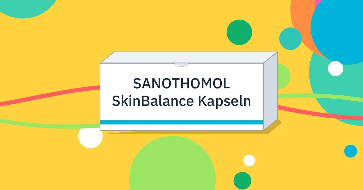 Symbolbild: Packung mit der Aufschrift SANOTHOMOL SkinBalance Kapseln (PZN 14440234) – Verfügbarkeit und Bezug in Apotheken in Frankfurt am Main