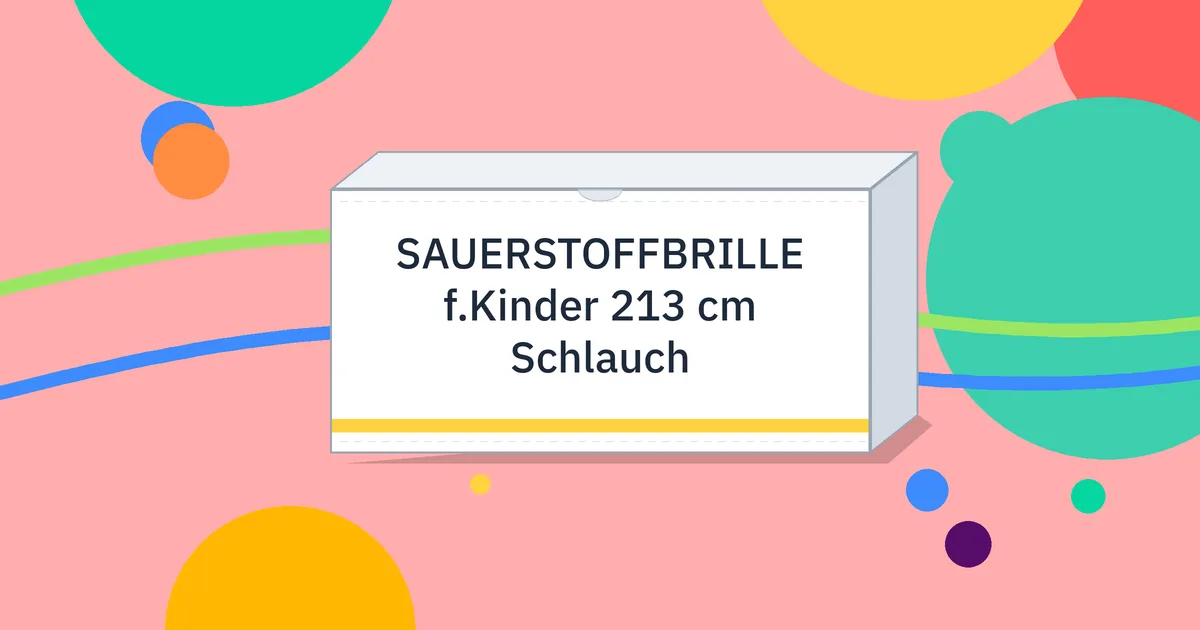 Symbolbild: Packung mit der Aufschrift SAUERSTOFFBRILLE f.Kinder 213 cm Schlauch (PZN 03656132) – Verfügbarkeit und Bezug in Apotheken in Frankfurt am Main