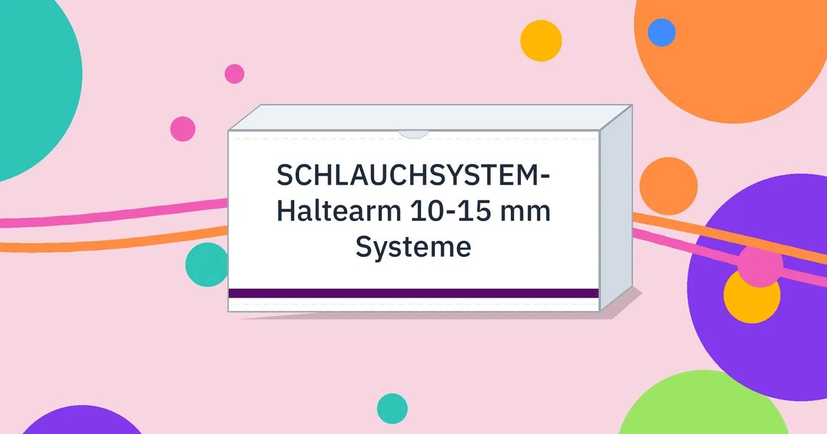 Symbolbild: Packung mit der Aufschrift SCHLAUCHSYSTEM-Haltearm 10-15 mm Systeme (PZN 17431661) – Verfügbarkeit und Bezug in Apotheken in Frankfurt am Main
