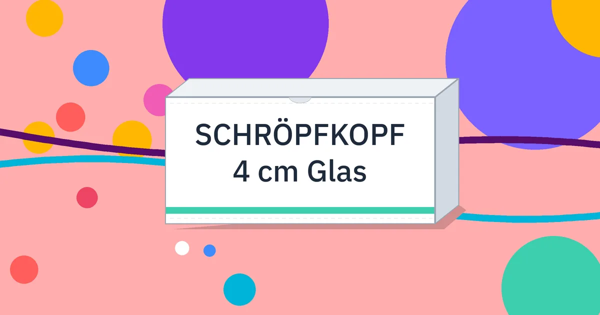 Symbolbild: Packung mit der Aufschrift SCHRÖPFKOPF 4 cm Glas (PZN 04444797) – Verfügbarkeit und Bezug in Apotheken in Frankfurt am Main