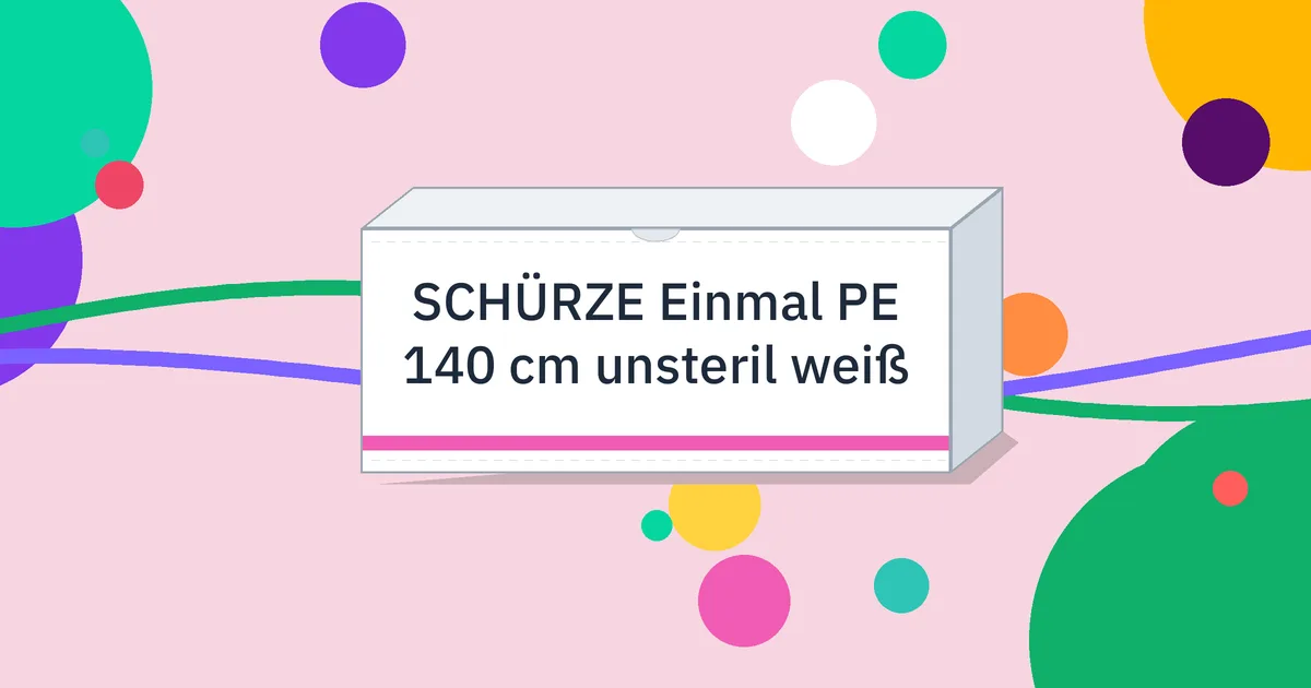 Symbolbild: Packung mit der Aufschrift SCHÜRZE Einmal PE 140 cm unsteril weiß (PZN 10125234) – Verfügbarkeit und Bezug in Apotheken in Frankfurt am Main
