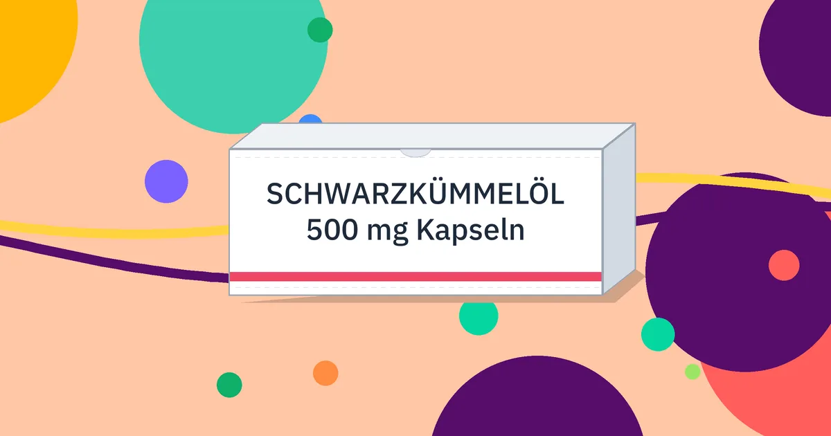 Symbolbild: Packung mit der Aufschrift SCHWARZKÜMMELÖL 500 mg Kapseln (PZN 15242329) – Verfügbarkeit und Bezug in Apotheken in Frankfurt am Main