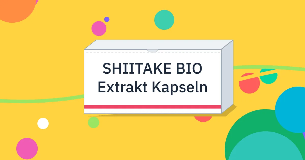 Symbolbild: Packung mit der Aufschrift SHIITAKE BIO Extrakt Kapseln (PZN 17179138) – Verfügbarkeit und Bezug in Apotheken in Frankfurt am Main