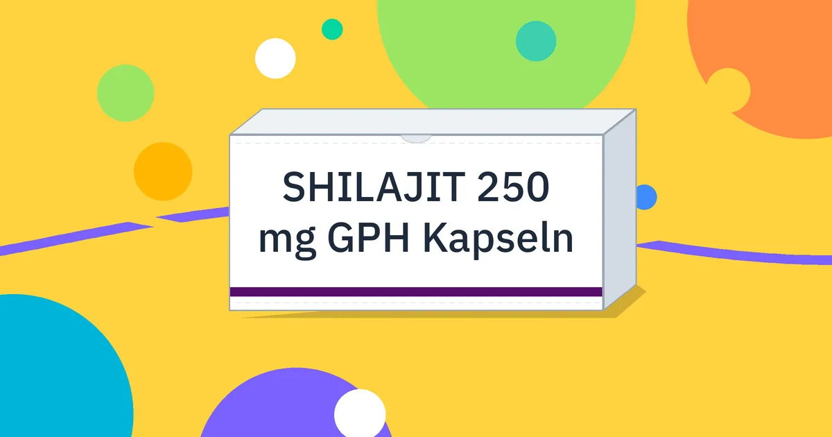 Symbolbild: Packung mit der Aufschrift SHILAJIT 250 mg GPH Kapseln (PZN 20808537) – Verfügbarkeit und Bezug in Apotheken in Frankfurt am Main