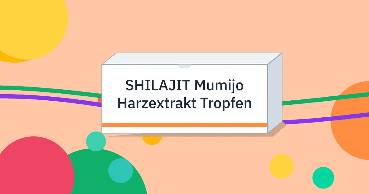 Symbolbild: Packung mit der Aufschrift SHILAJIT Mumijo Harzextrakt Tropfen (PZN 20211897) – Verfügbarkeit und Bezug in Apotheken in Frankfurt am Main