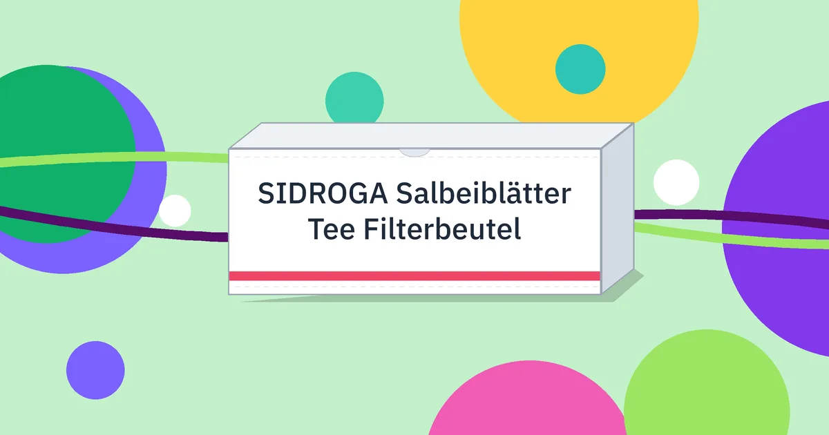 Symbolbild: Packung mit der Aufschrift SIDROGA Salbeiblätter Tee Filterbeutel (PZN 02094287) – Verfügbarkeit und Bezug in Apotheken in Frankfurt am Main