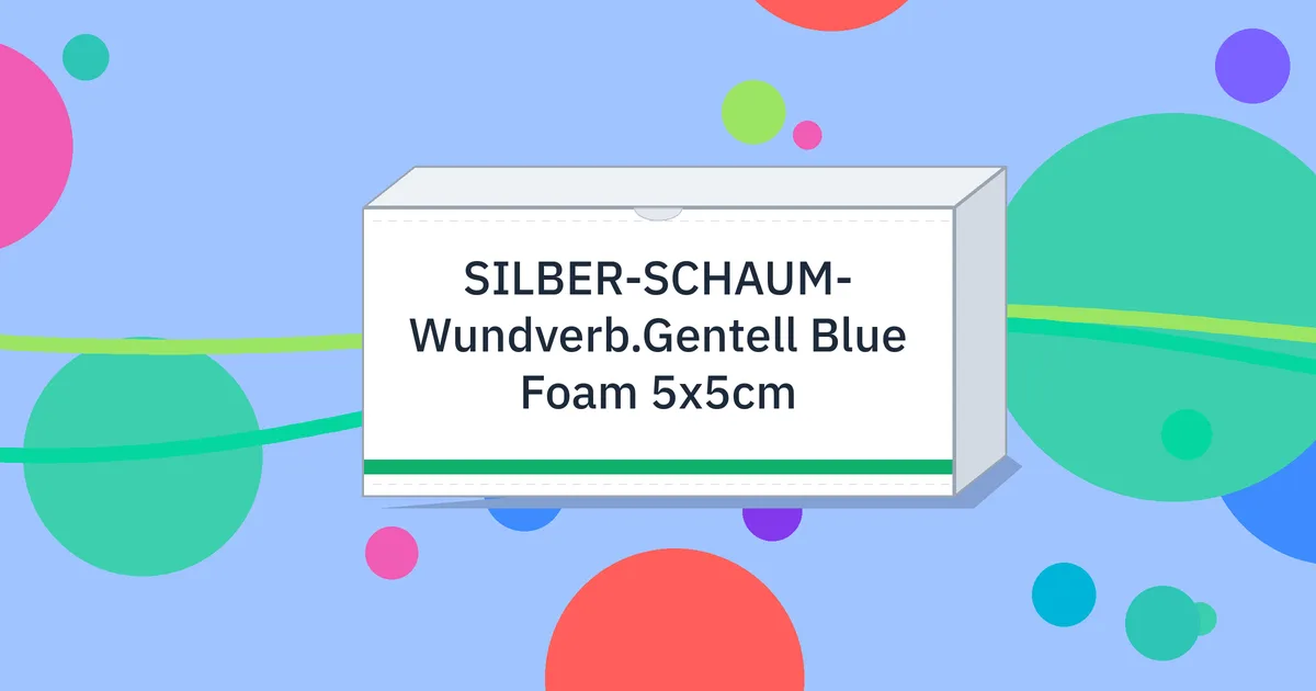 Symbolbild: Packung mit der Aufschrift SILBER-SCHAUM-Wundverb.Gentell Blue Foam 5x5cm (PZN 20308912) – Verfügbarkeit und Bezug in Apotheken in Frankfurt am Main