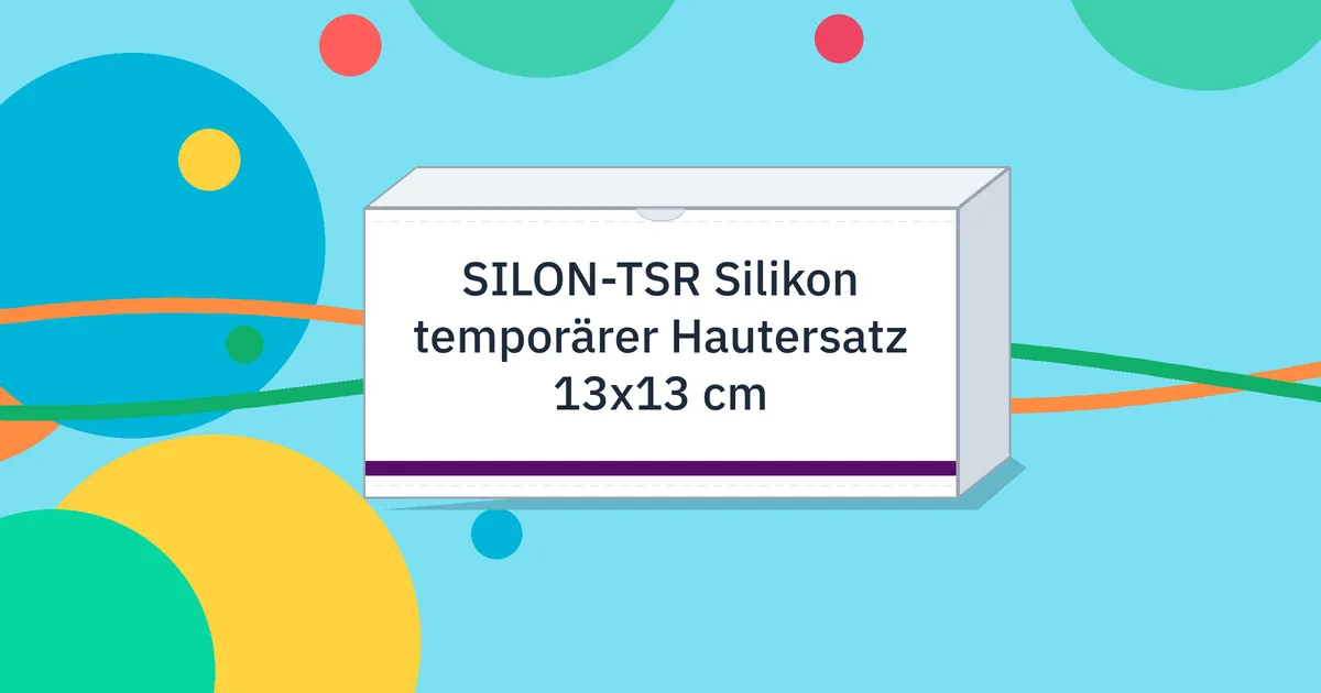 Symbolbild: Packung mit der Aufschrift SILON-TSR Silikon temporärer Hautersatz 13x13 cm (PZN 11850747) – Verfügbarkeit und Bezug in Apotheken in Frankfurt am Main