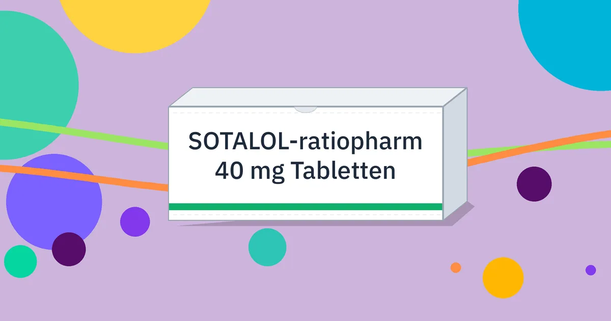 Symbolbild: Packung mit der Aufschrift SOTALOL-ratiopharm 40 mg Tabletten (PZN 00601343) – Verfügbarkeit und Bezug in Apotheken in Frankfurt am Main